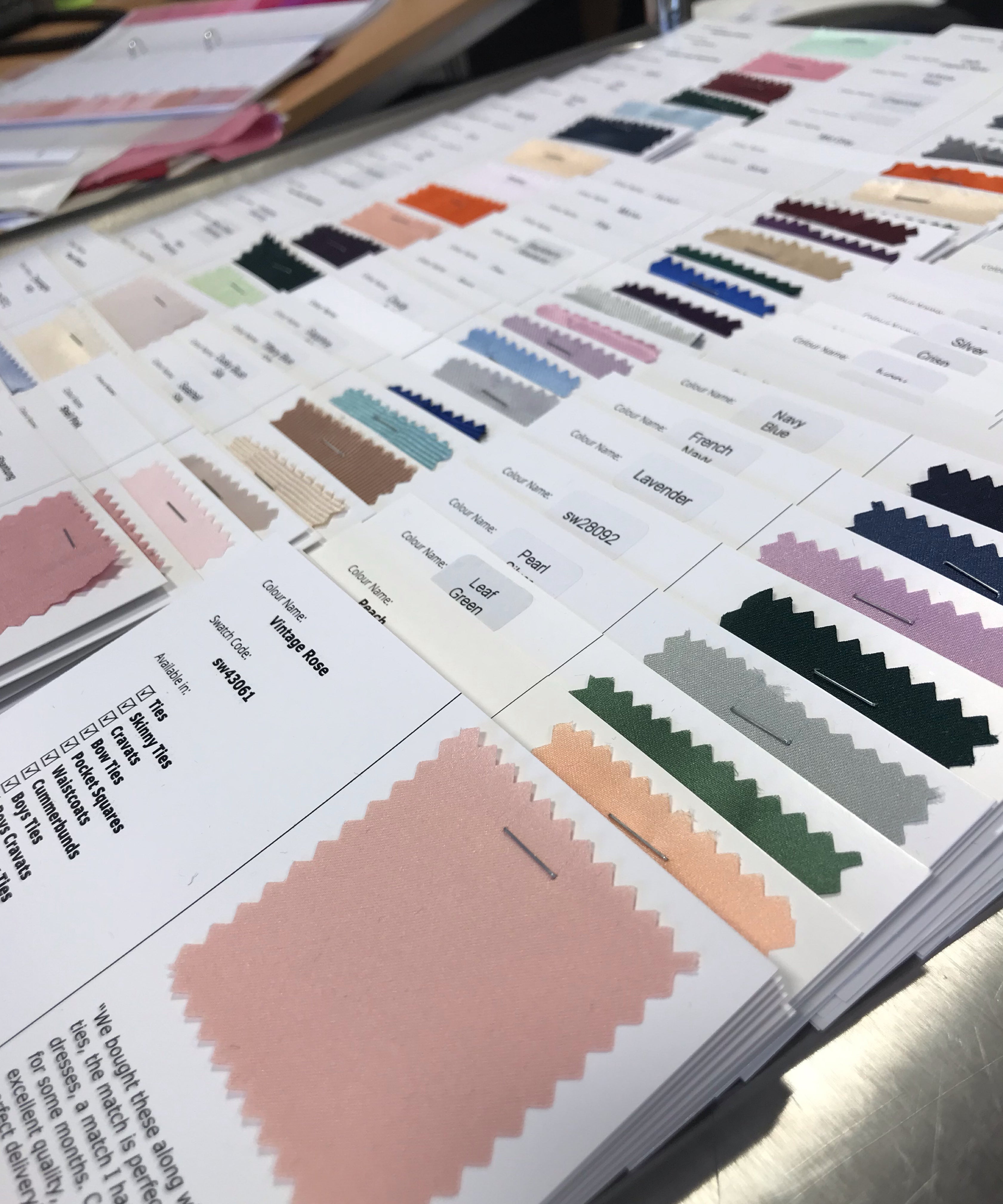 Wedding Tie Swatches | Samples For Ties | Colour Matching For Wedding ...