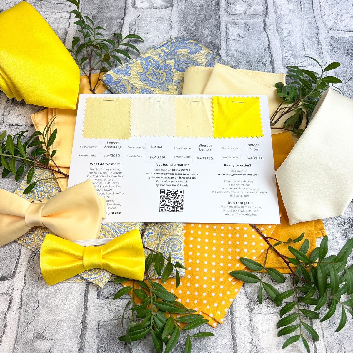 Bright Yellow Swatches | Bold Yellow Wedding Ties | Bright Yellow Ties ...