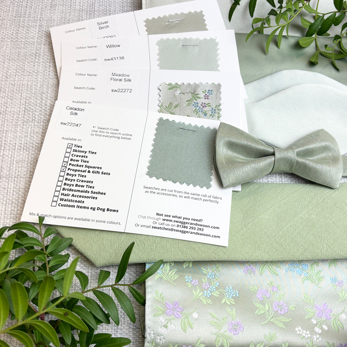 Light Sage Swatches | Pale Sage Wedding Tie Samples | Sage Wedding ...
