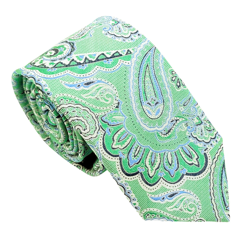 Bright Mint Paisley Silk Wedding Tie | Groom Ties | Tie For Weddings ...