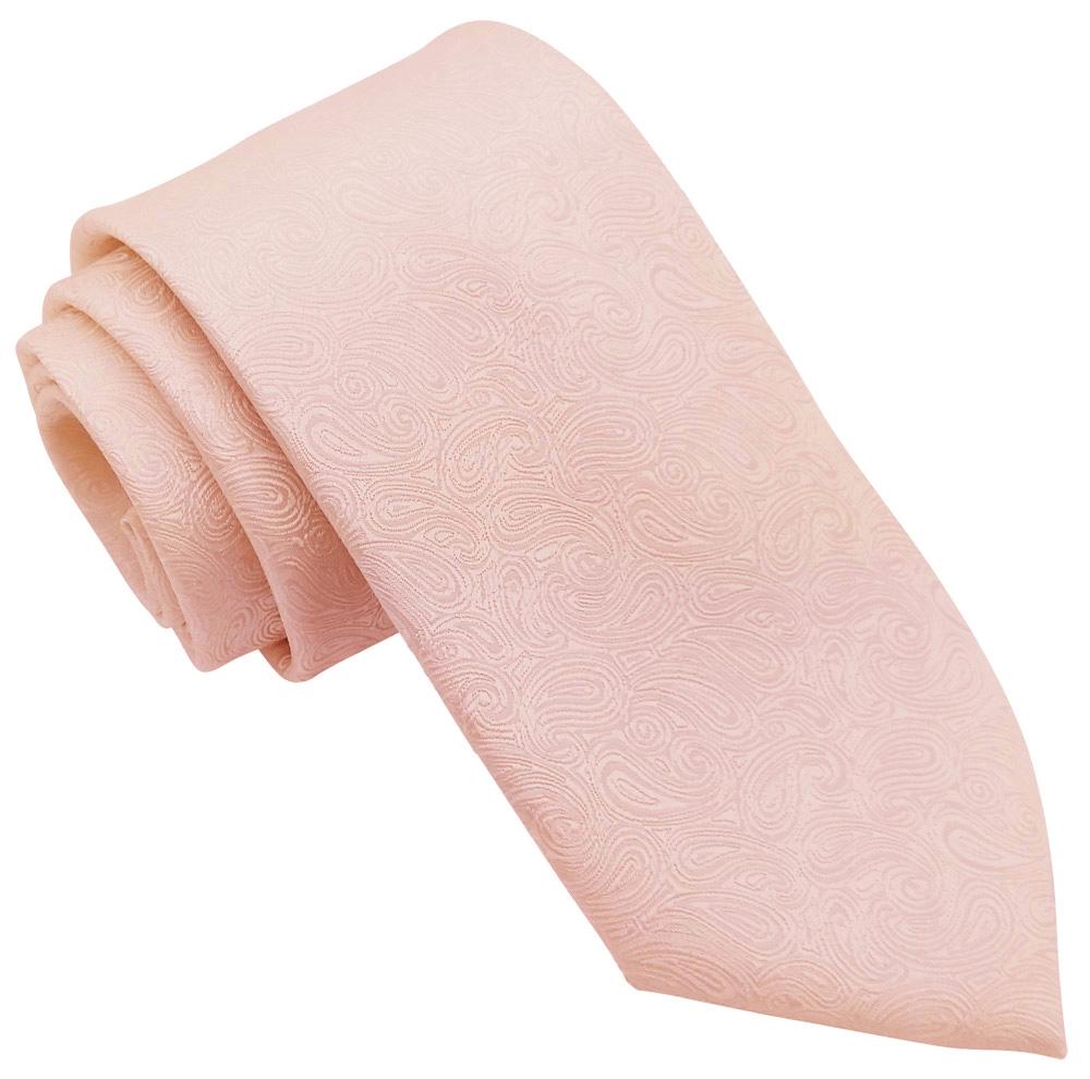 Peach Paisley Wedding Tie | Peach Grooms Ties | Tie For Wedding ...
